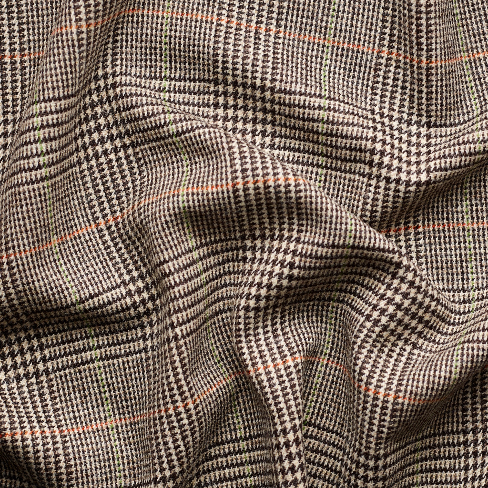 TD34 : Taupe Prince of Wales Check Tweed with Amber & Green Deco – Fox ...