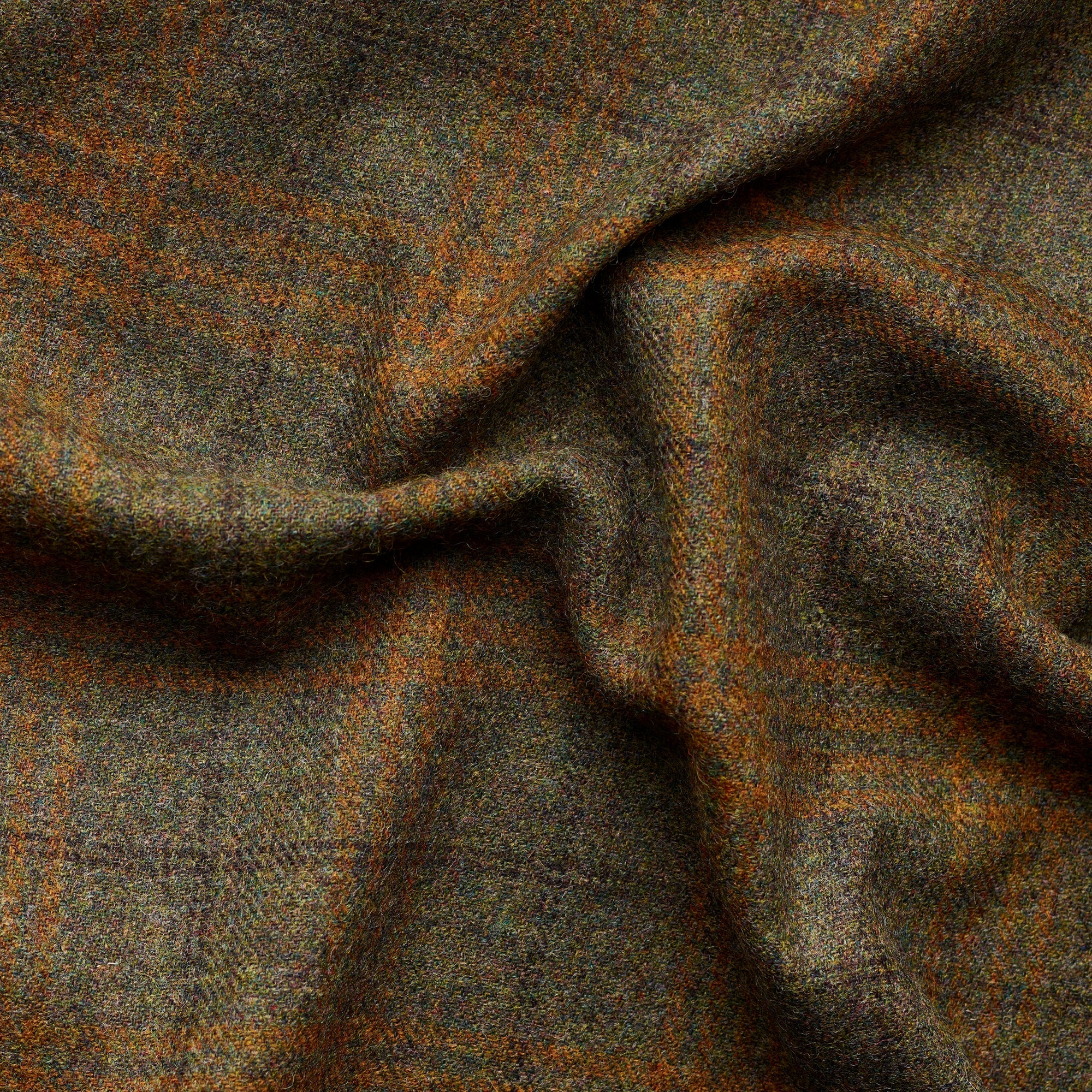 TD64 : Moss Green Tweed with Brown and Amber Windowpane Deco – Fox ...